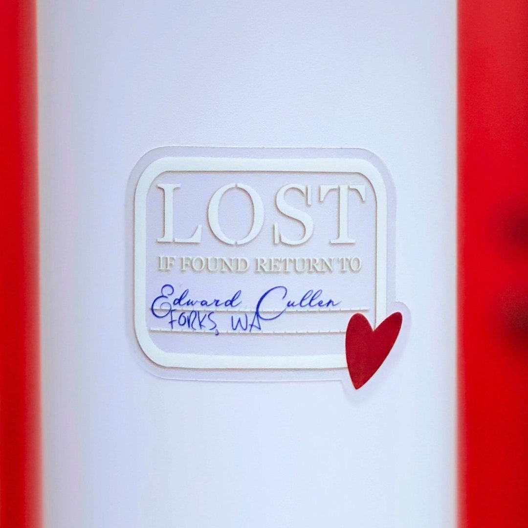 Edward Cullen Sticker: Forks, Washington Lost and Found Tag Decal - Etsy