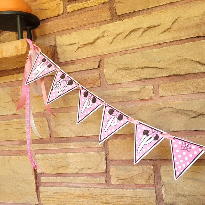 Minnie Mouse Birthday Banner: DIY Printable Party Garland (digital ...