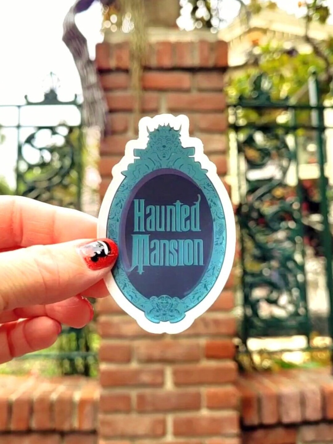 Haunted Mansion Gate Sign Sticker, Disneyland Attraction Water Bottle ...
