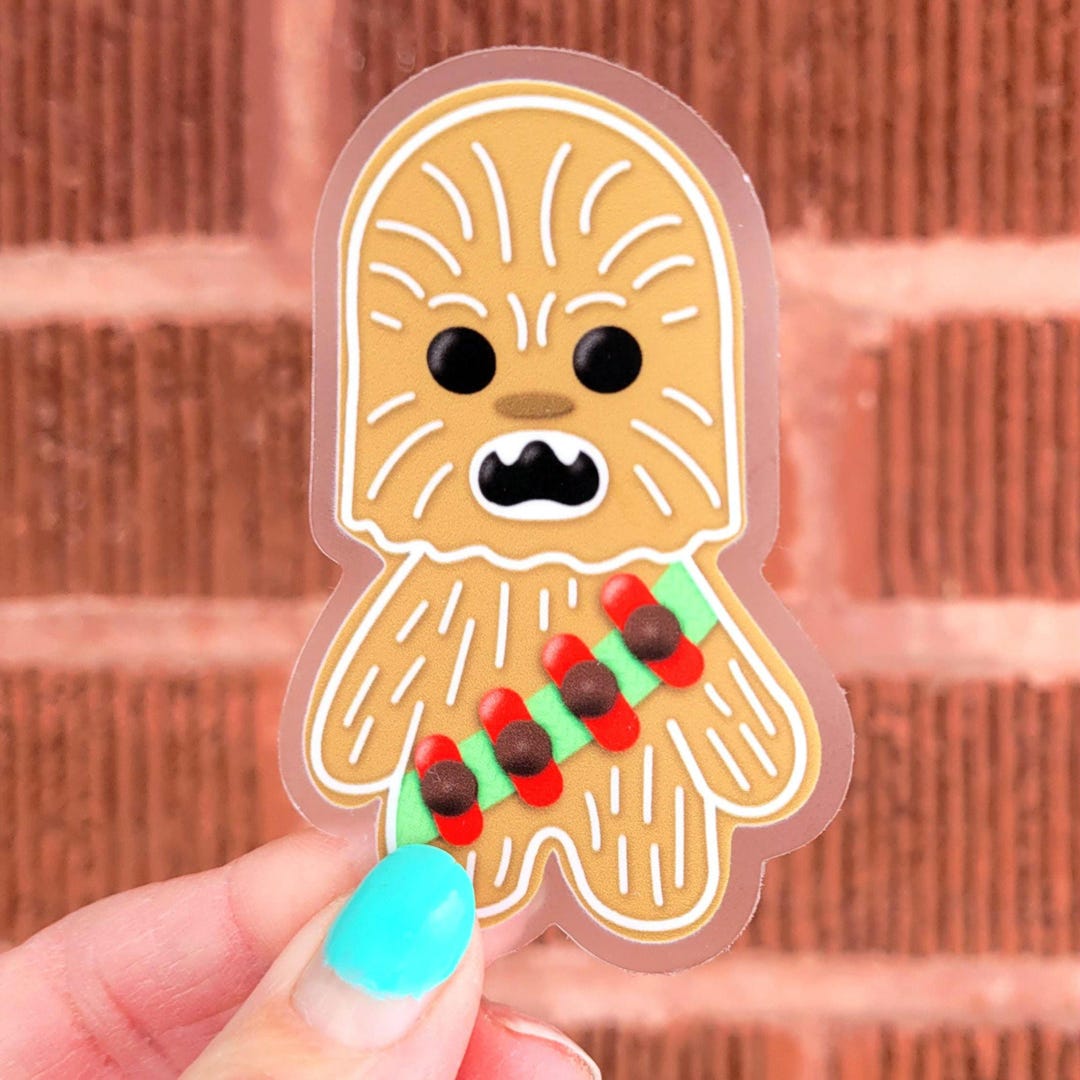 Chewbacca Christmas Cookie Sticker: Star Wars Wookie Gingerbread Vinyl ...