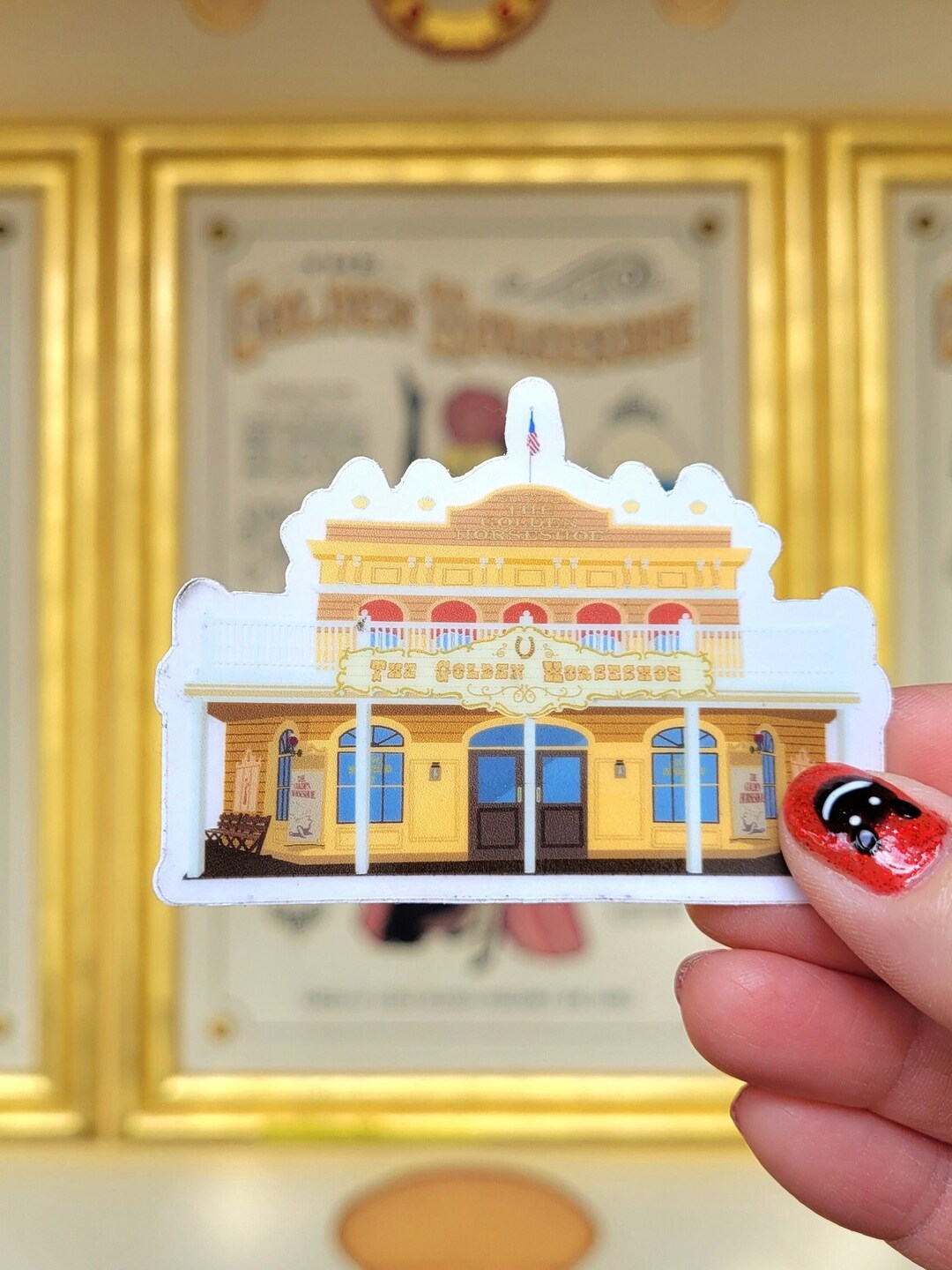 Disneyland the Golden Horseshoe Sticker Frontierland Saloon Water ...