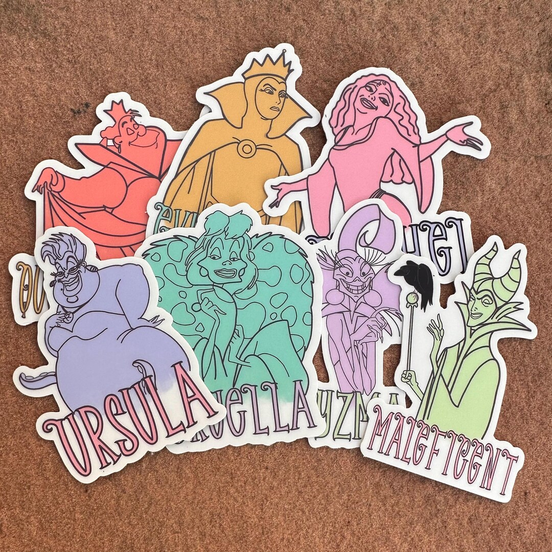 Villain Halloween Sticker Set: Collectible Pastel Vinyl Decals for ...