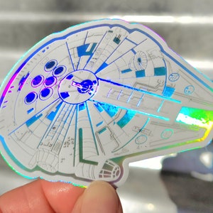 Millennium Falcon Holographic Sticker Star Wars Water Bottle Decal ...