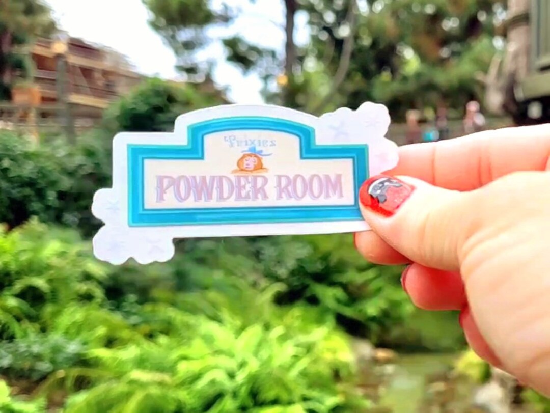 Trixie's Powder Room Sign Sticker Disneyland Critter Country Bathroom ...