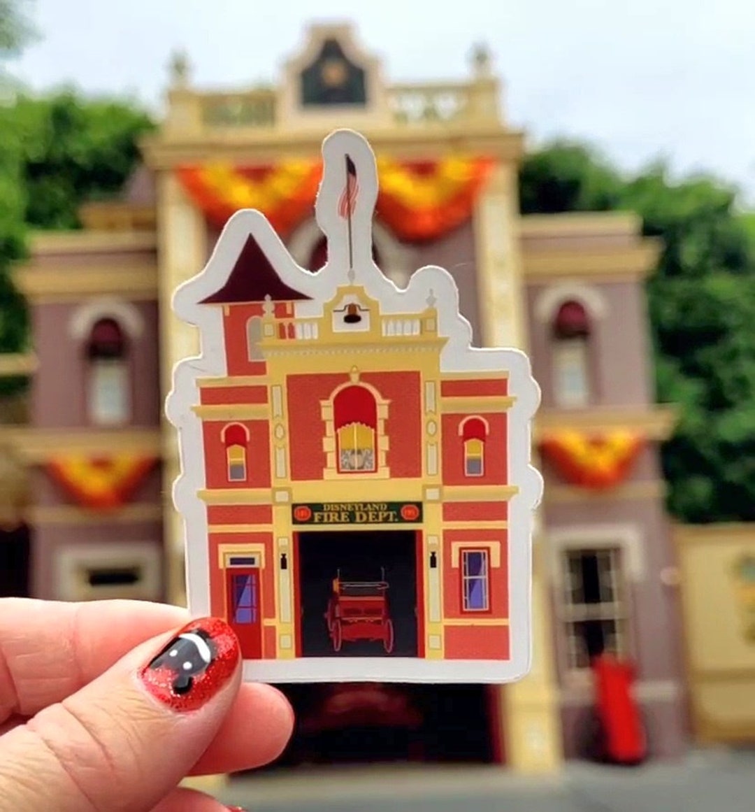 Disneyland Fire Department Sticker, Main Street Firehouse Water Bottle ...