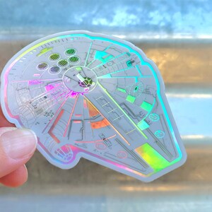 Millennium Falcon Holographic Sticker Star Wars Water Bottle Decal ...