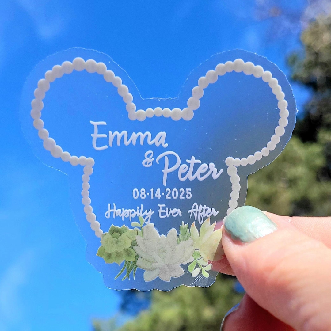 Mickey Wedding Custom Stickers: Disney Reception Favor Decals in Bulk ...