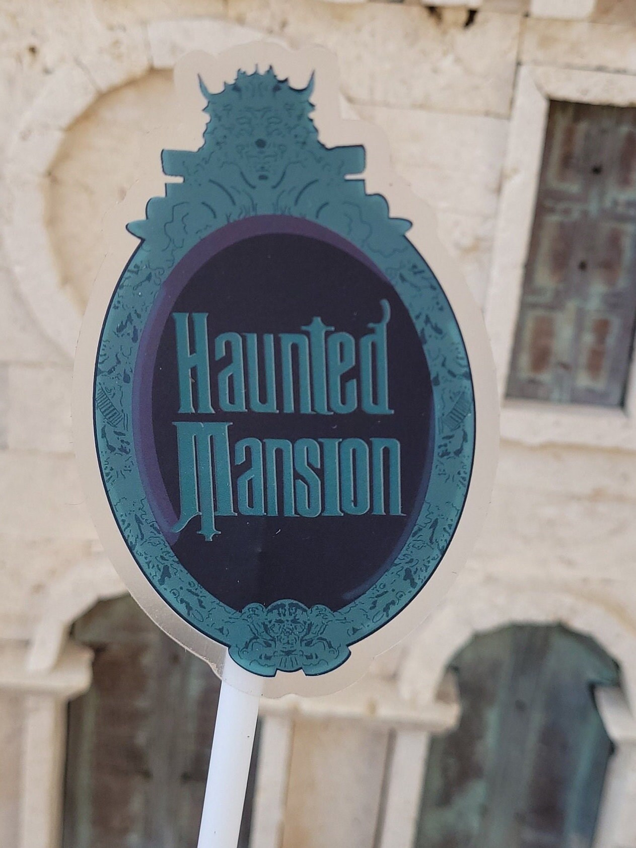 Haunted Mansion Gate Sign Sticker Disneyland Attraction Water Bottle ...