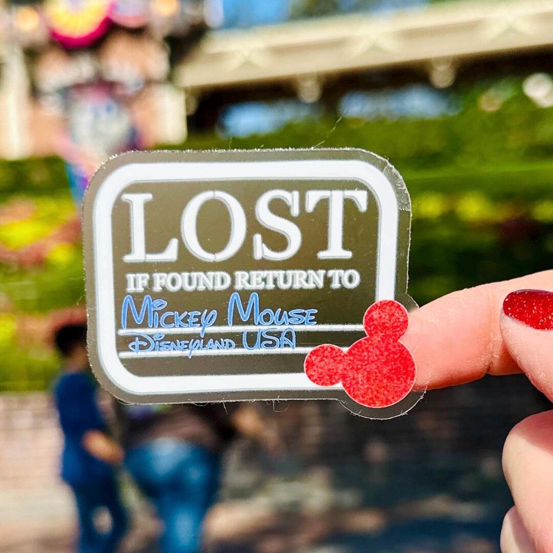 Mickey Mouse Sticker: Disneyland Lost & Found Tag Vinyl Decal - Etsy
