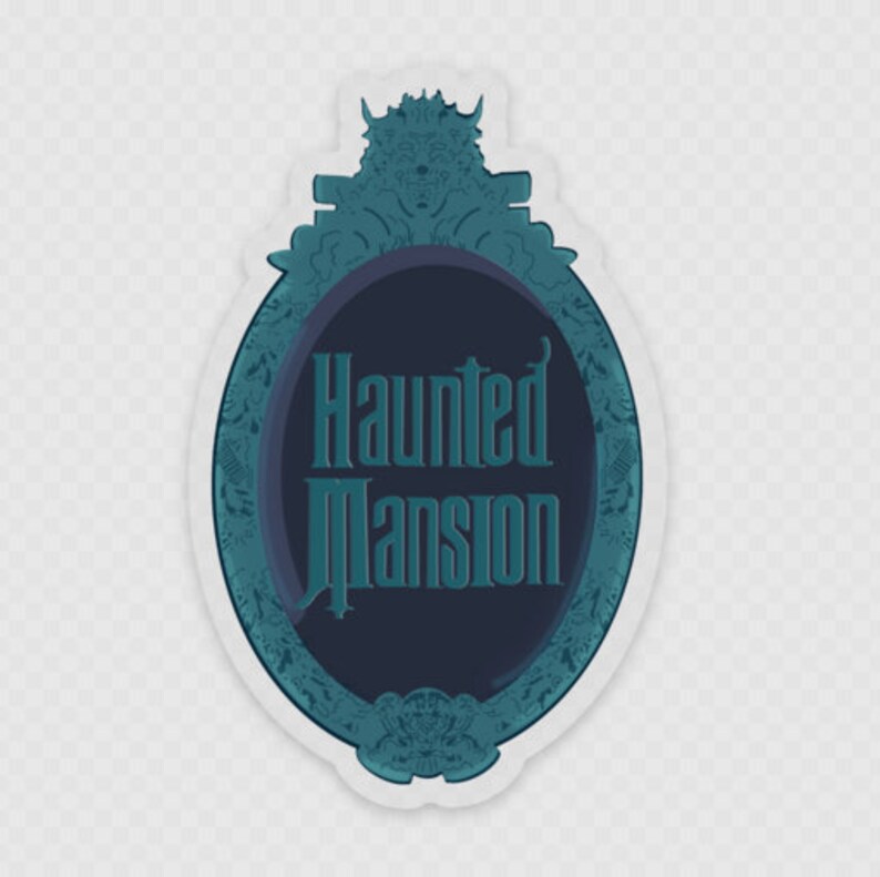 Haunted Mansion Gate Sign Sticker Disneyland Attraction Water Bottle ...
