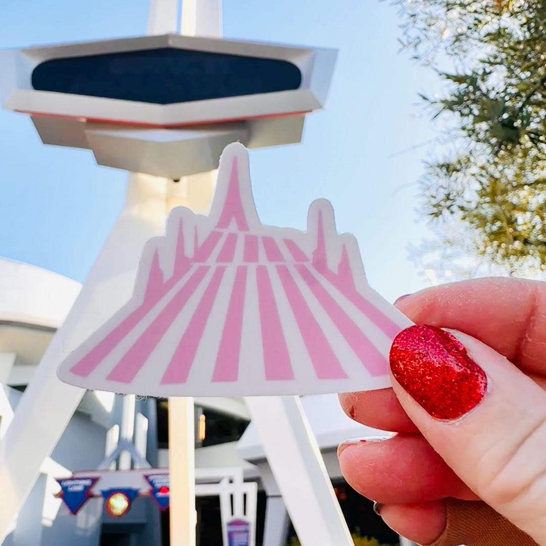 Space Mountain Pink Sticker: Disney Park Vinyl Aesthetic Decal - Etsy