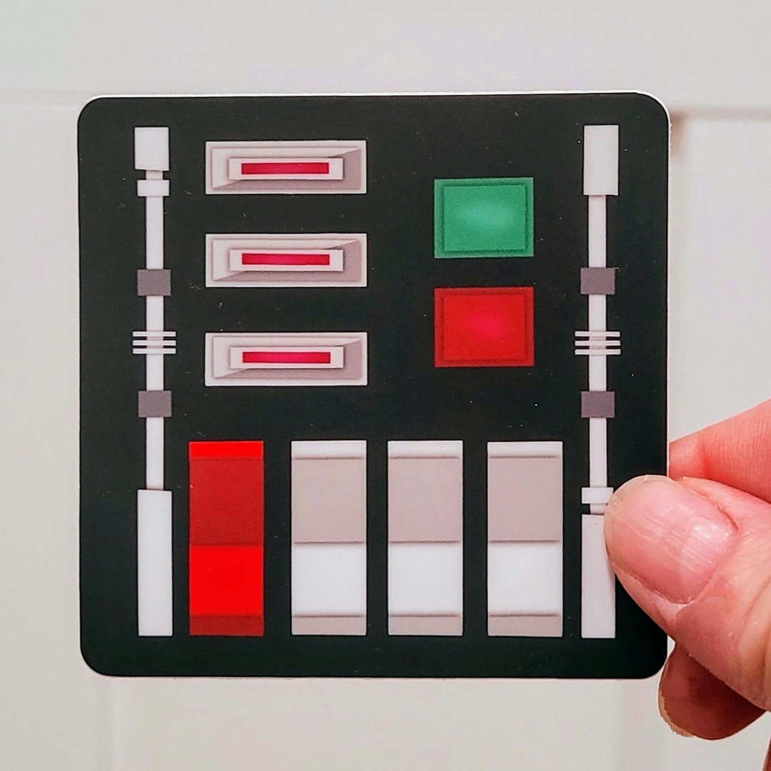 Darth Vader Chest Panel Sticker Vader's Buttons Water Bottle Decal Star ...