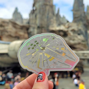 Millennium Falcon Holographic Sticker Star Wars Water Bottle Decal ...