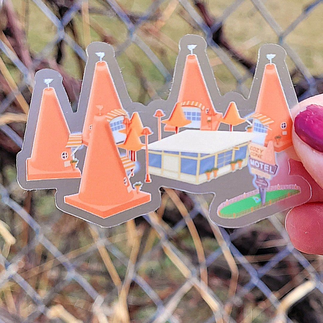 The Cozy Cone Motel Sticker Cars Land DCA Water Bottle Decal Pixar Cars ...