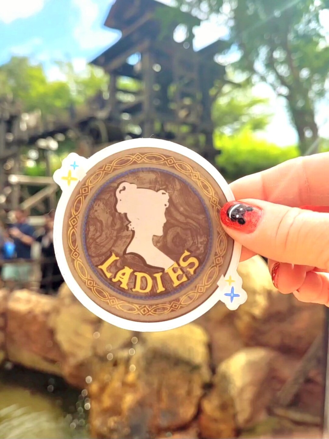 Frontierland Restroom Sign Sticker Ladies Room Sign Water Bottle Laptop ...