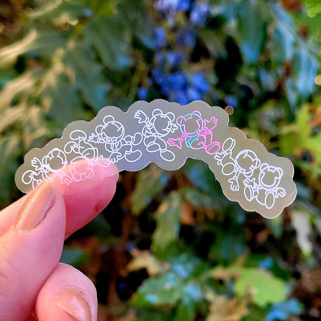 Neon Astronaut Mickey Sticker, Tomorrowland Tumbling Mickey Decal ...