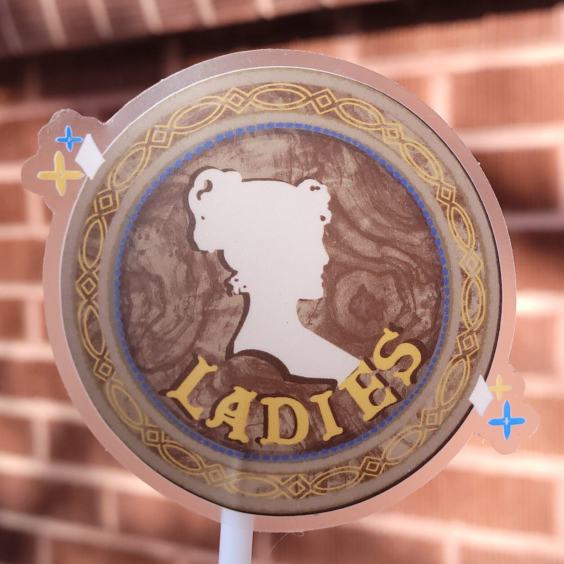 Frontierland Restroom Sign Sticker Ladies Room Sign Water Bottle Laptop ...