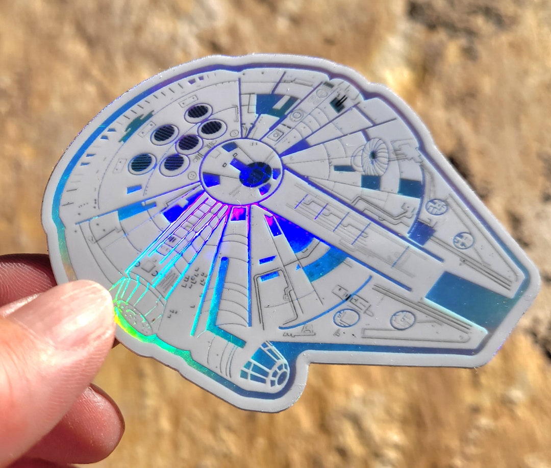 Millennium Falcon Holographic Sticker Star Wars Rainbow - Etsy