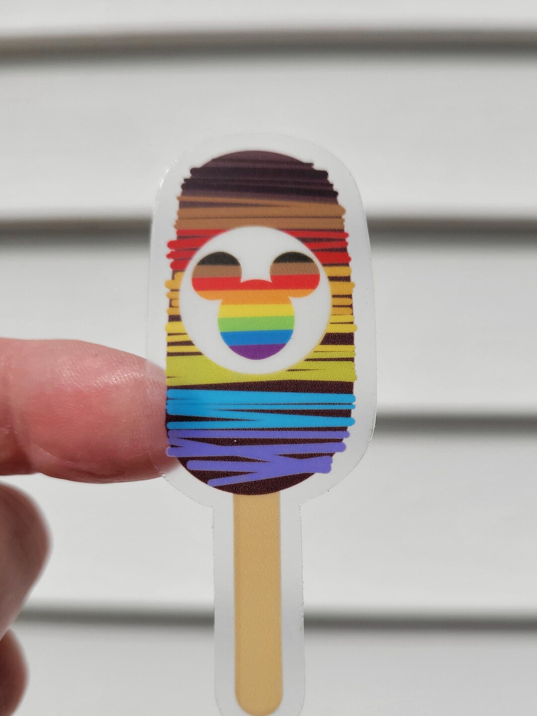 Rainbow Mickey Ice Cream Bar Sticker Disney Pride Water Bottle Decal - Etsy