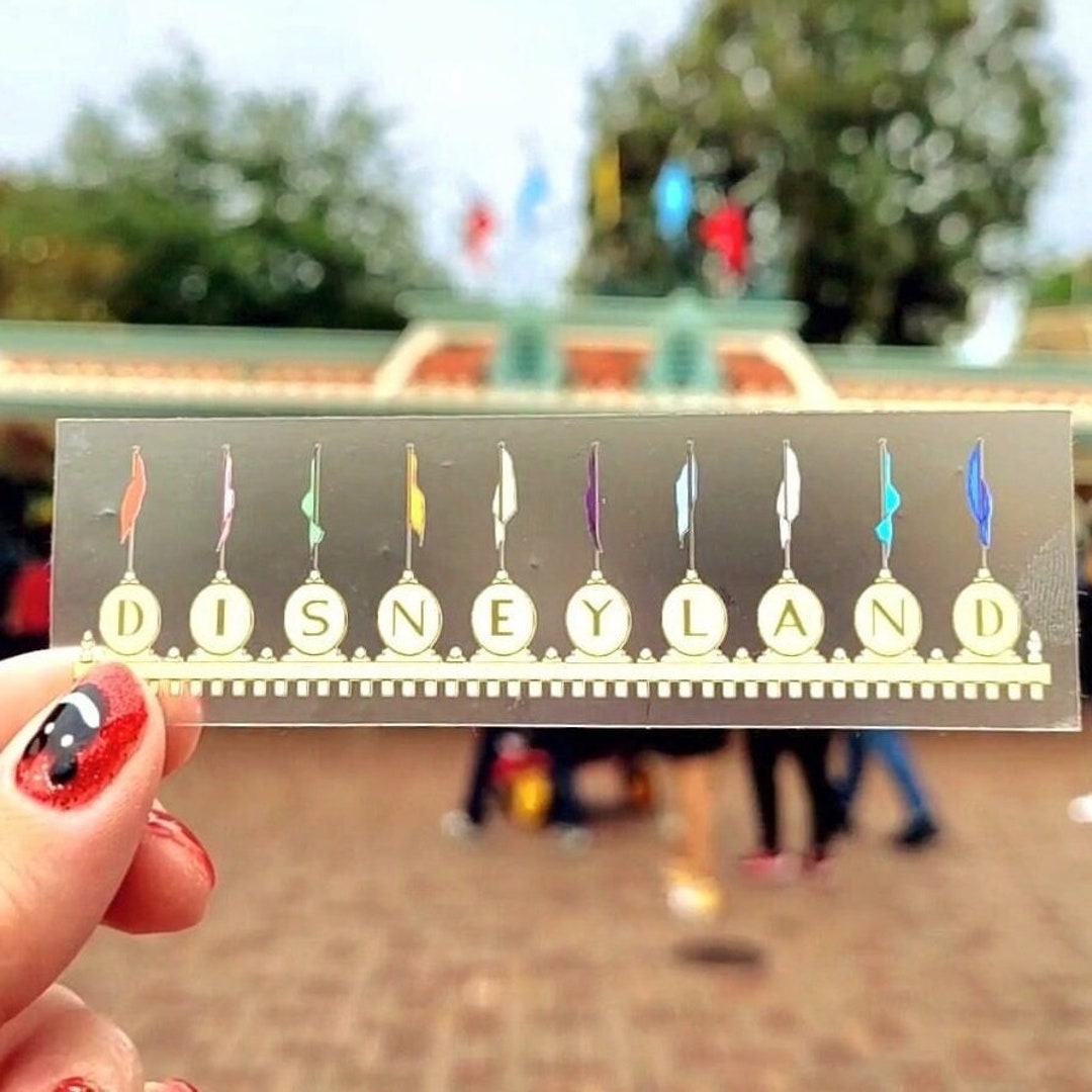 Disneyland Entrance Sign Sticker, Vintage 1955 Turnstile Sign Decal for ...