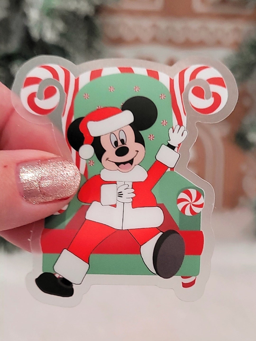 Mickey Mouse Santa Claus Sticker Disneyland Holiday Costume Character ...
