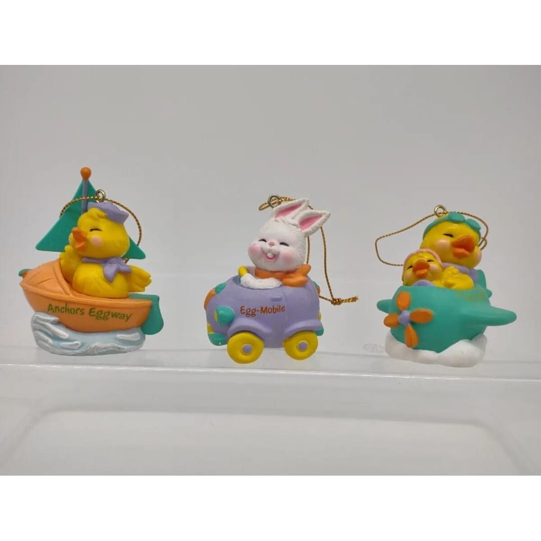 Avon Easter Tree Ornaments Ducks Bunny Anchors Eggway Flying Eggspress ...
