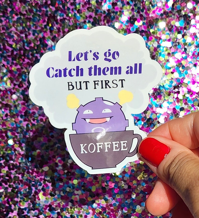 Koffing Pokemon Sticker, Handmade Sticker, Journal Decor, Laptop Decor ...