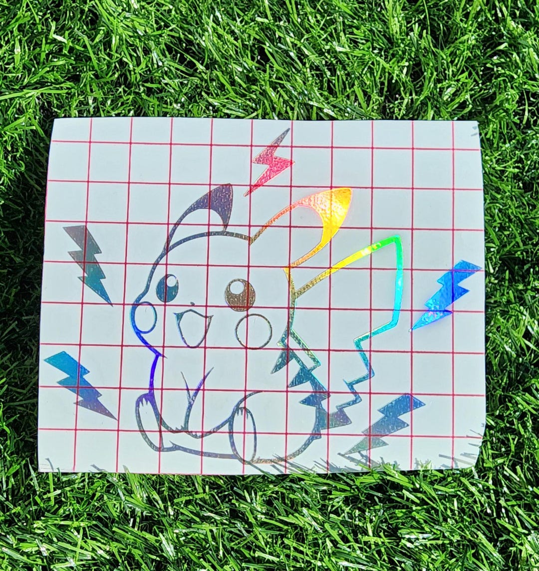 Pikachu Pokemon Holographic Vinyl Decal, Car, Laptop, Mug, Bumper ...