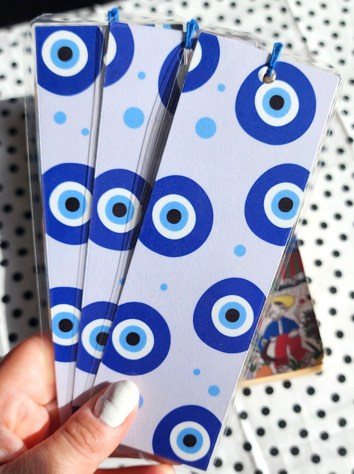 Evil Eye Double Sided Bookmark, Handmade Bookmark, Gift for Readers ...