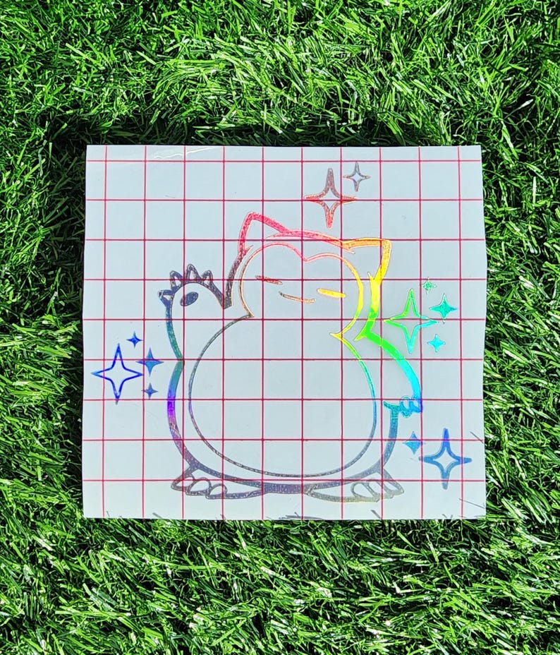 Snorlax Vinyl Sticker, Sticker for Laptop, Car, Truck, Windshield ...