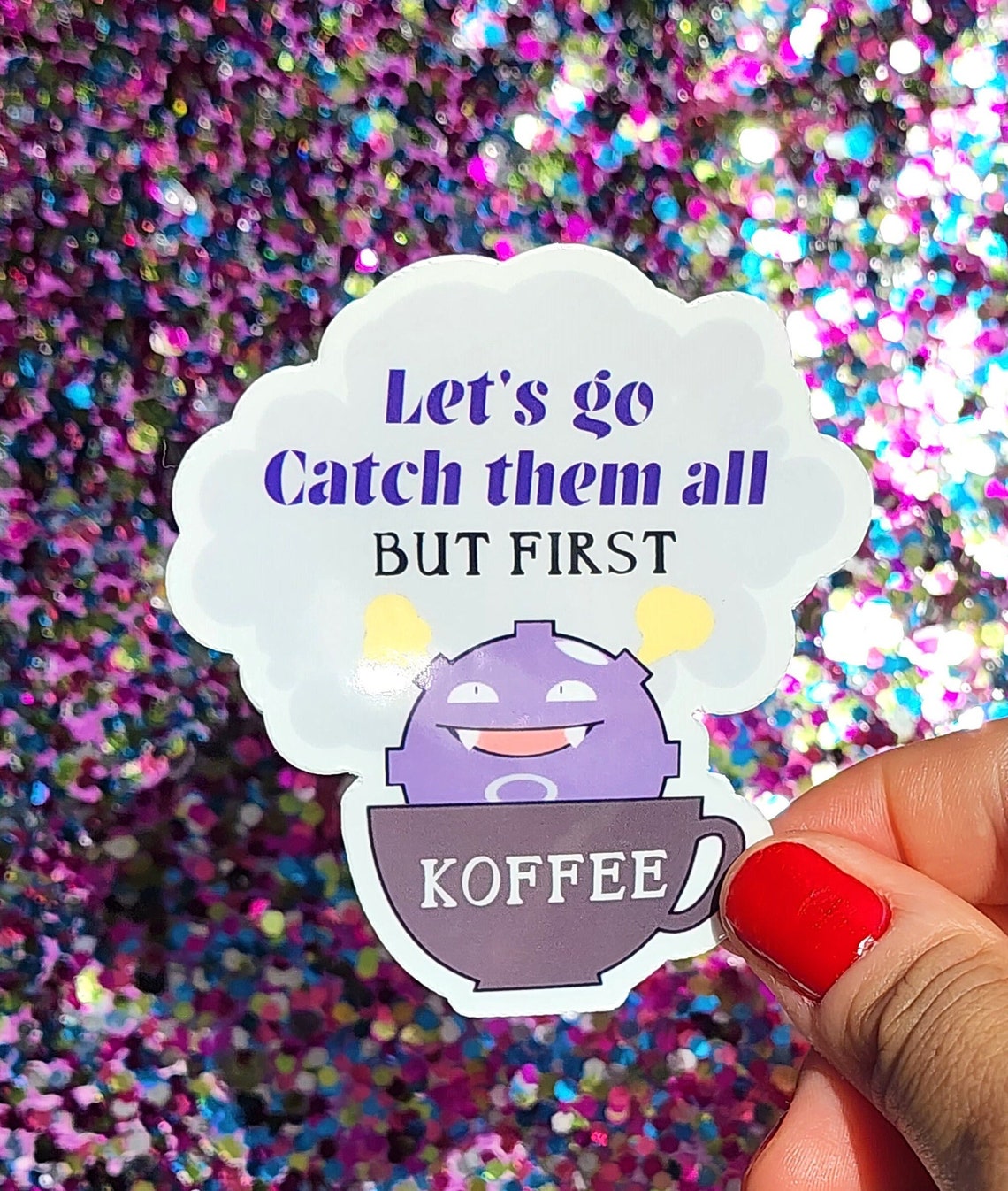 Koffing Pokemon Sticker, Handmade Sticker, Journal Decor, Laptop Decor ...