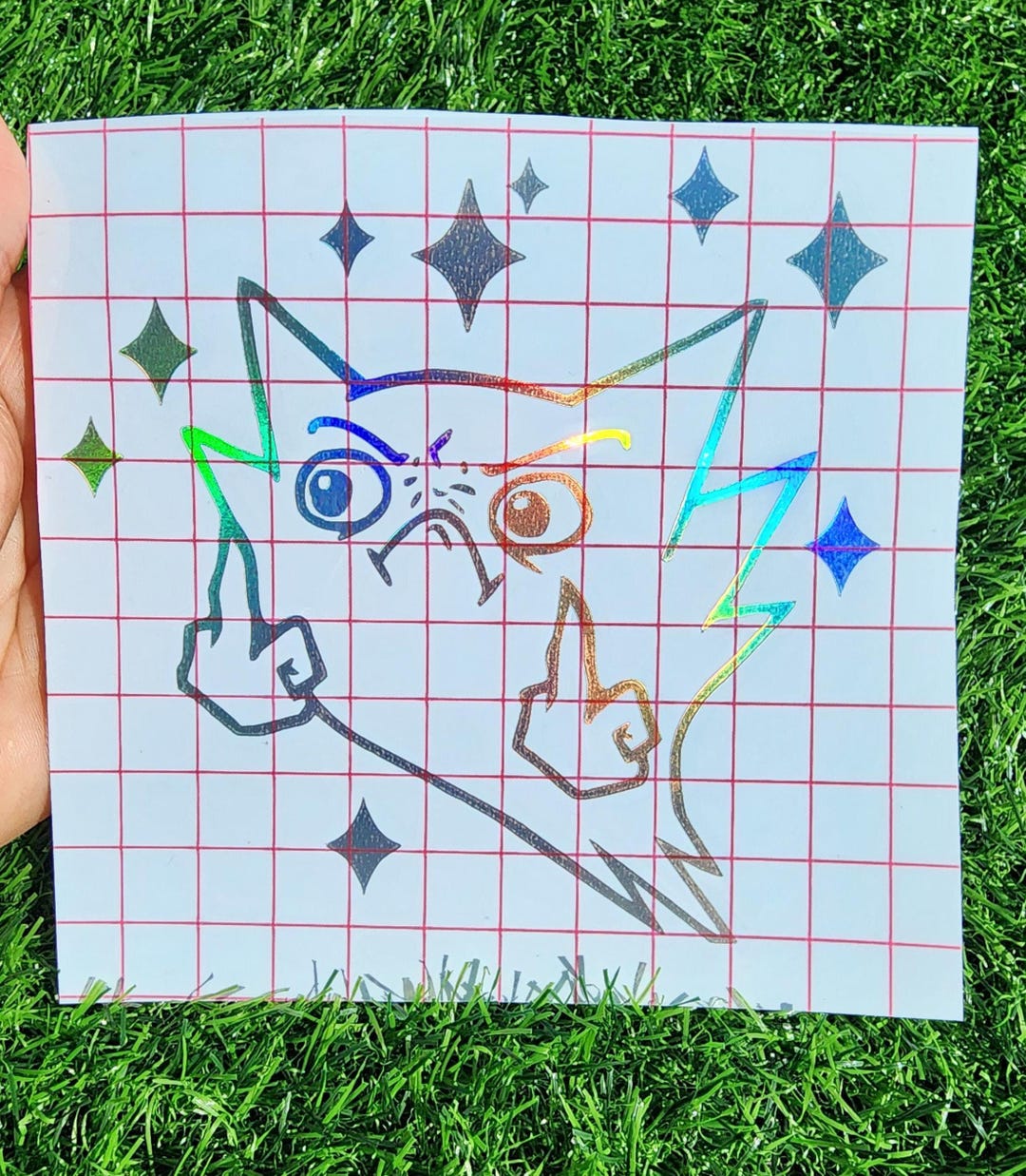 Pokemon Haunter Holographic Vinyl Decal, Middle Finger Funny Gift - Etsy