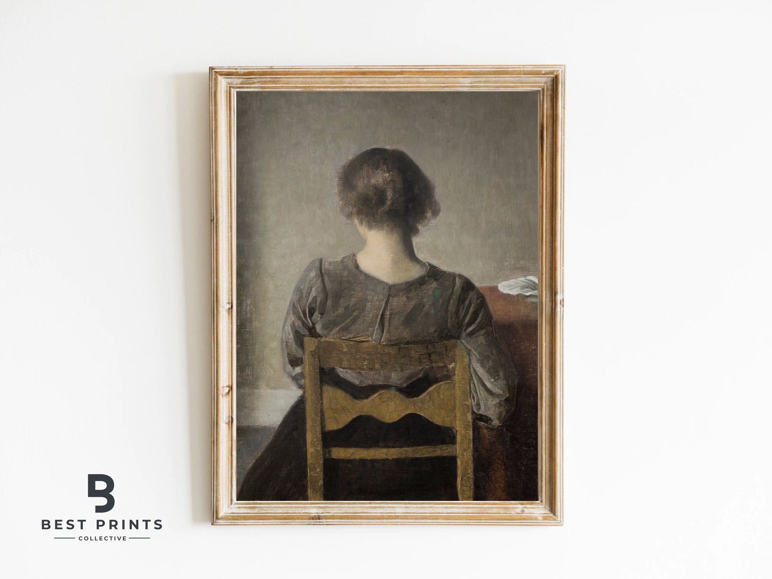 Woman Sitting in Chair Vintage Art Print | European Portrait | Vintage ...