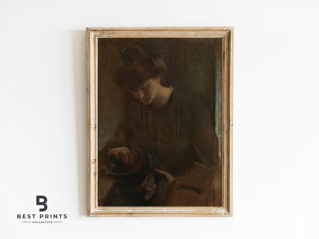 Woman Polishing an Object Art Print | European Portrait | Vintage Home ...