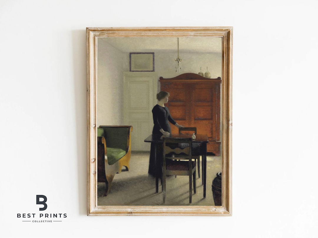Woman Standing at A Table Vintage Art Print | European Portrait ...