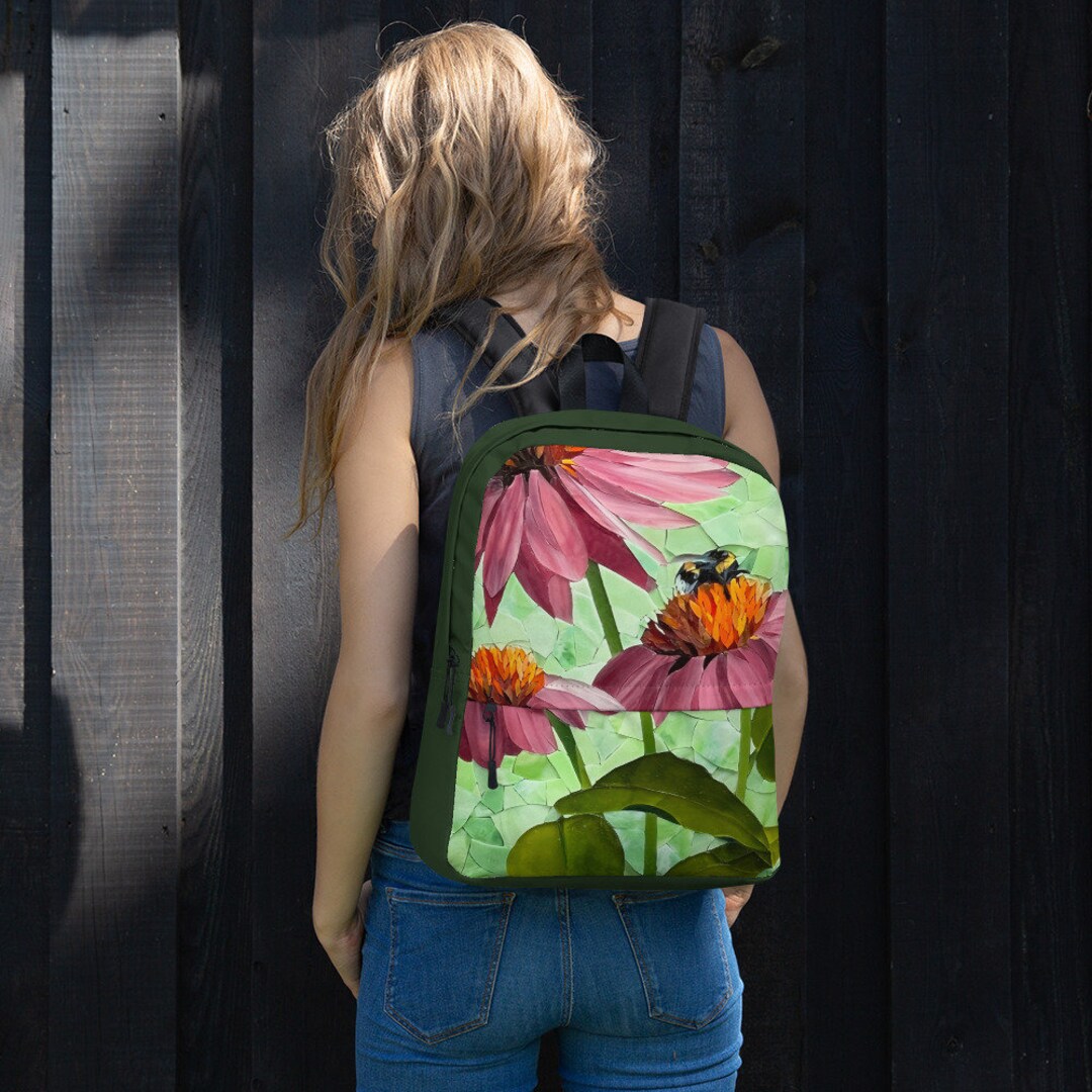 Coneflower Backpack - Stained Glass Mosaic Print - Etsy