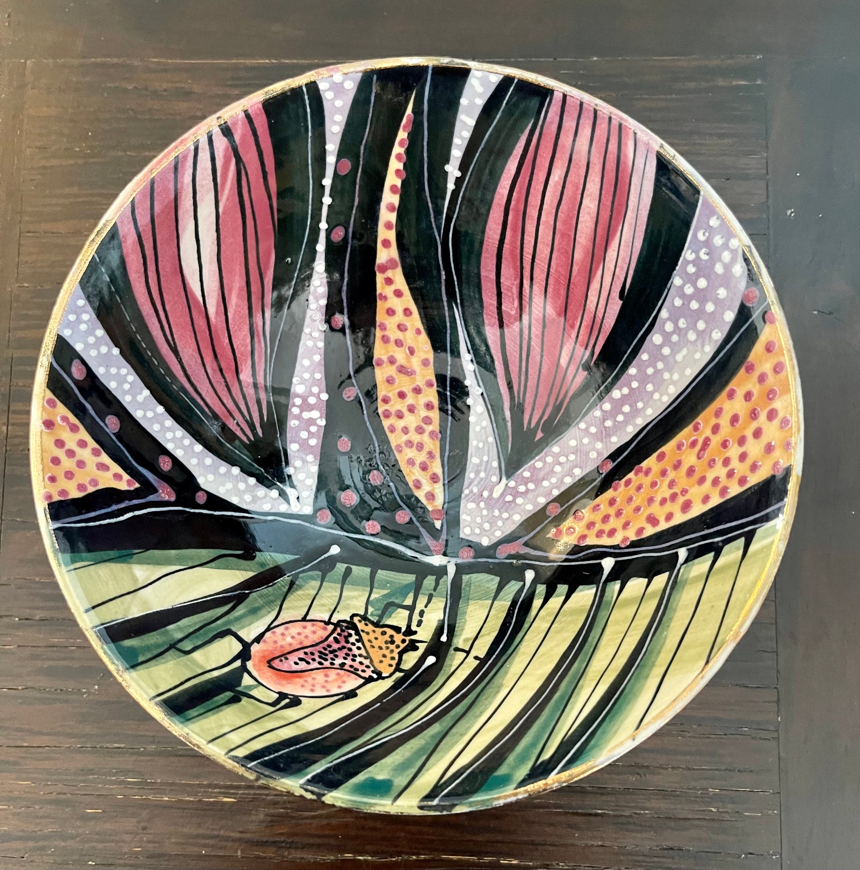 Hand Thrown and Painted Ceramic Bowl Vintage Signed by Artist Studio ...