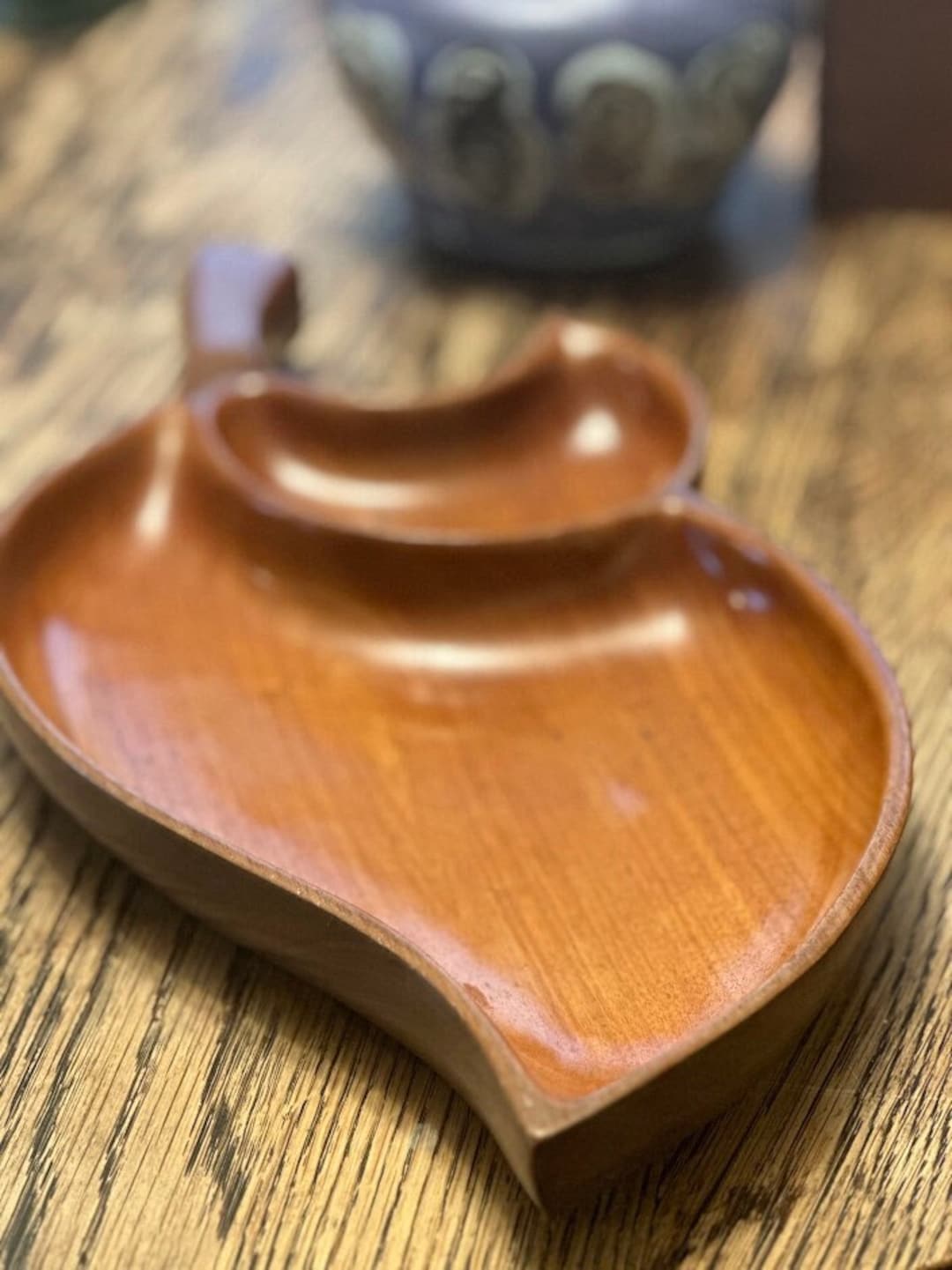 Mid Century Mahogany Nut Dish / Snack Platter Made in Haiti by ...