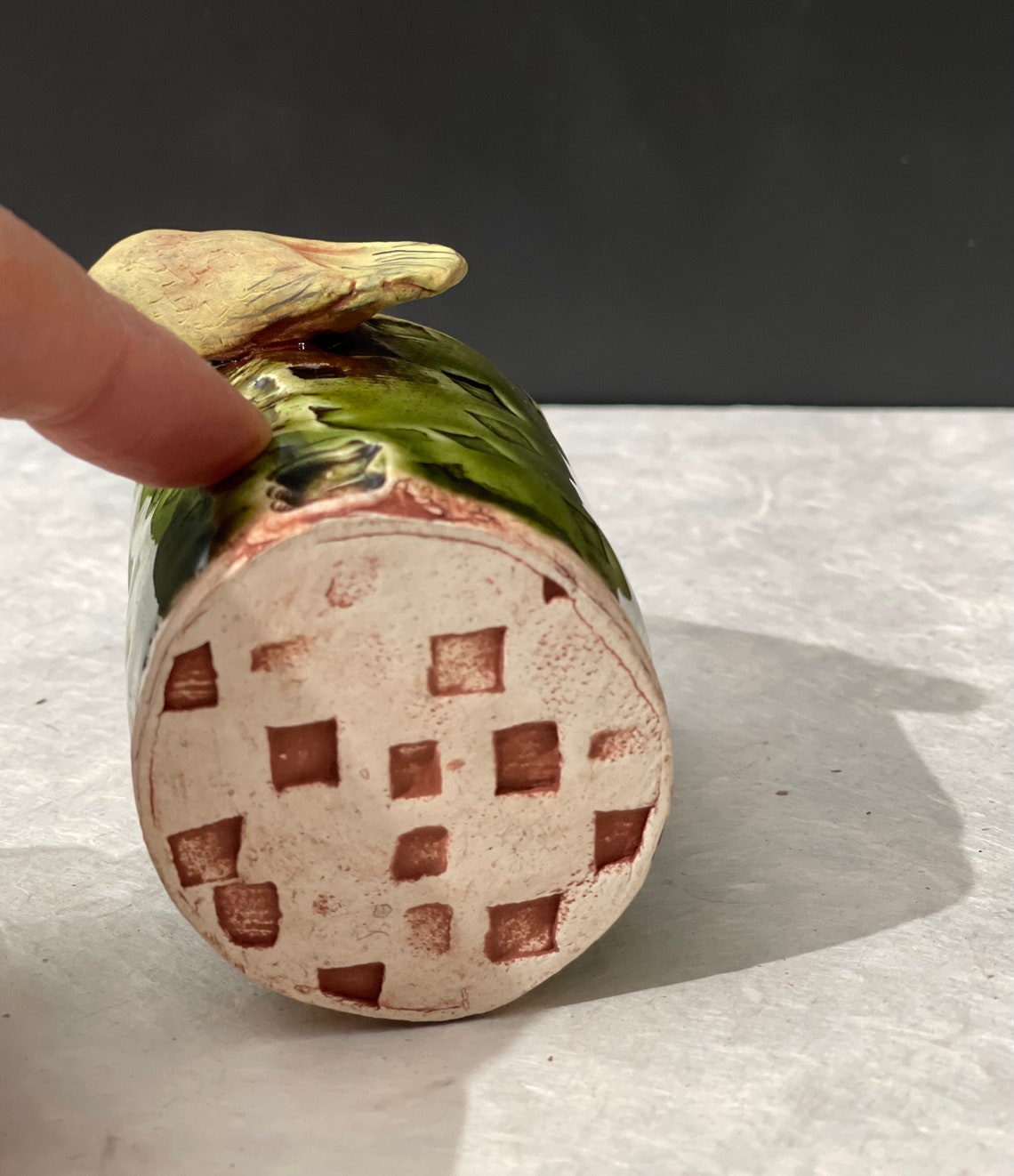 Studio Pottery Bud Vases With Sculpted Birds Artisan Ceramic Vase ...