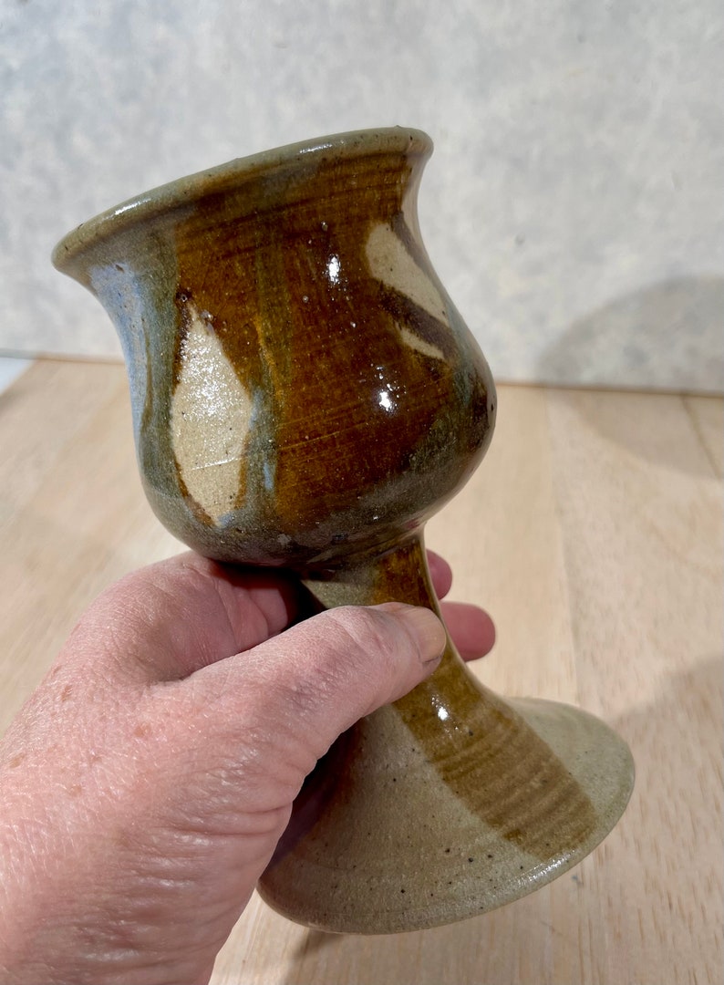 6 Vintage Handmade Stoneware Goblets Studio Pottery Goblets for Wine ...