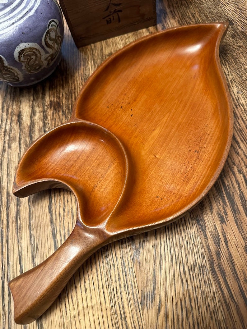 Mid Century Mahogany Nut Dish / Snack Platter Made in Haiti by ...