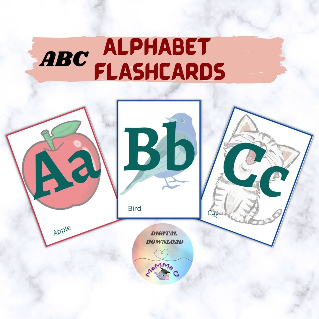 Alphabet Cards, Printable ABC Flashcards, Toddler Preschool Learning ...