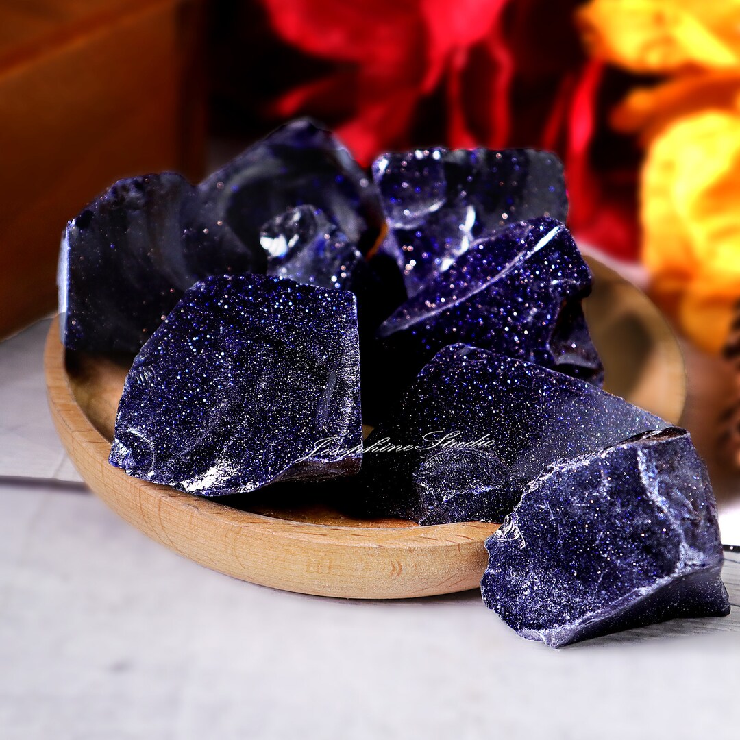 Raw Rough Blue Goldstone Chunk, Natural Rough Crystal, Raw Crystal ...