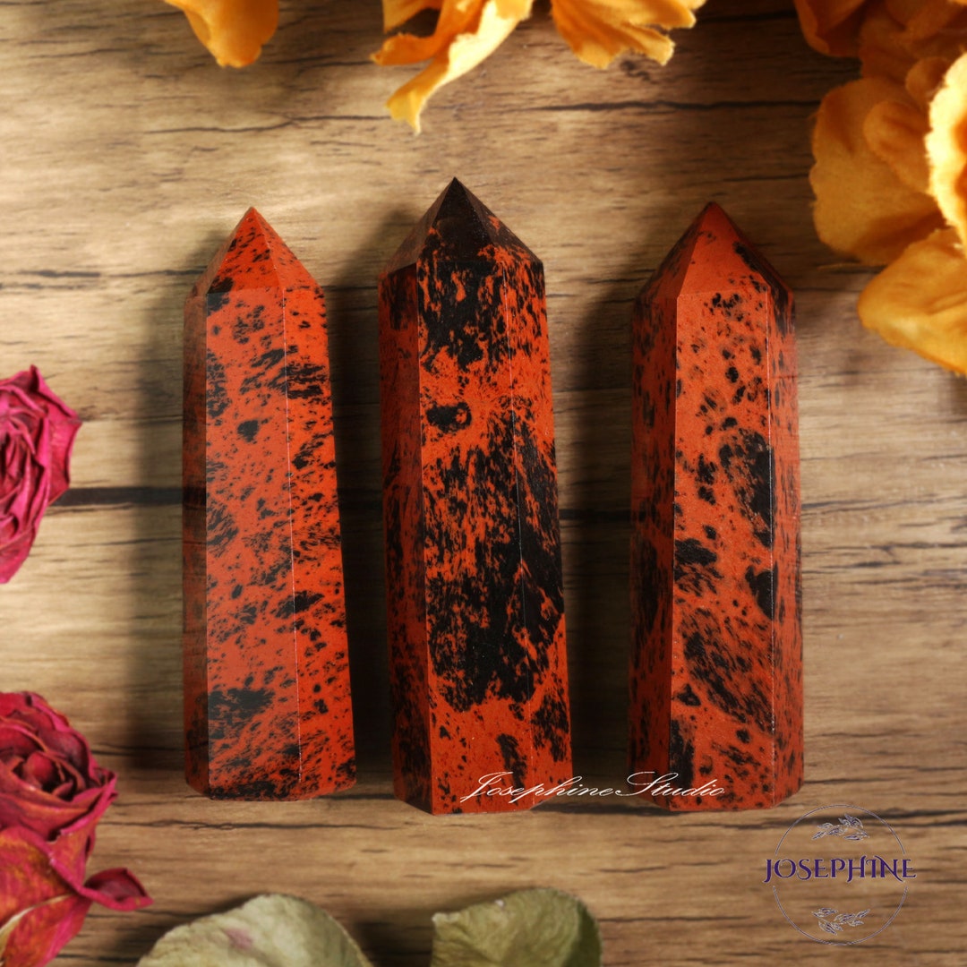 Mahogany Obsidian Crystal Wand Obelisk Tower Point, Healing Reiki ...