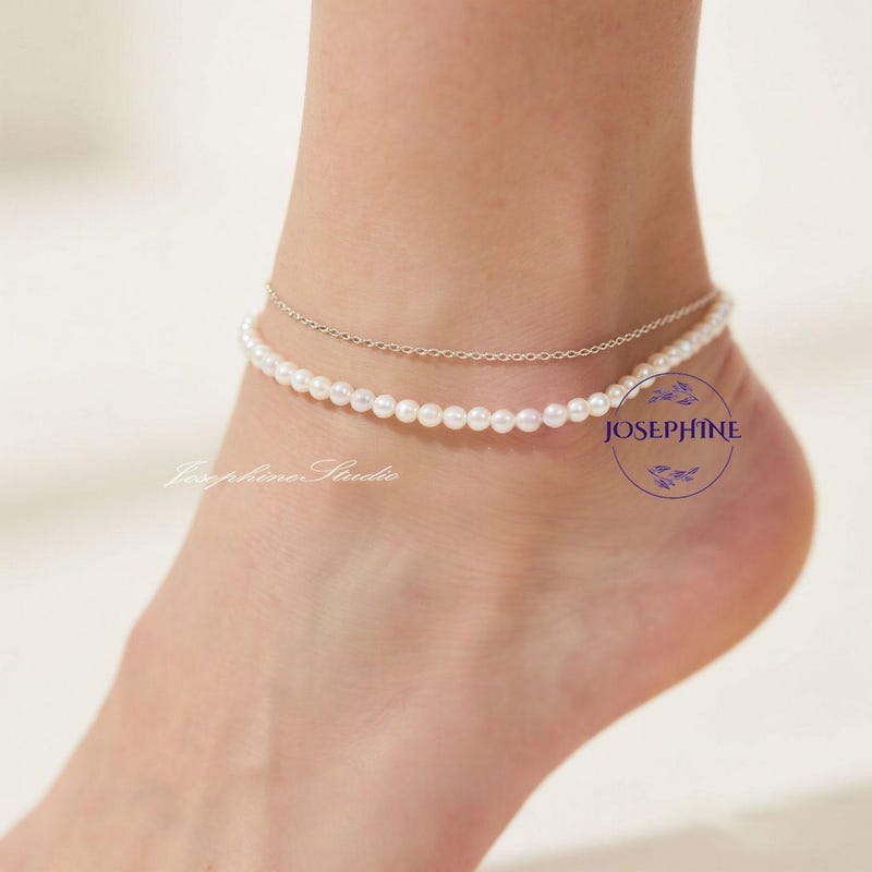 3 Pearl Ankle Bracelet - Etsy