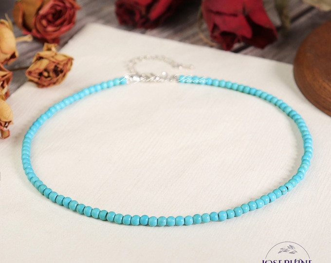 Natural Turquoise Necklace for Women, Birthday Gifts for Her, Dainty ...