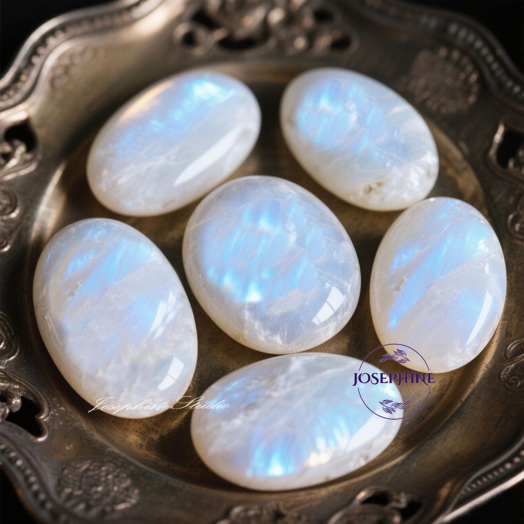 AA Rainbow Moonstone - Moonstone Crystal - 2"-3" Large Moonstone Cabochon - Rainbow Moonstone ...