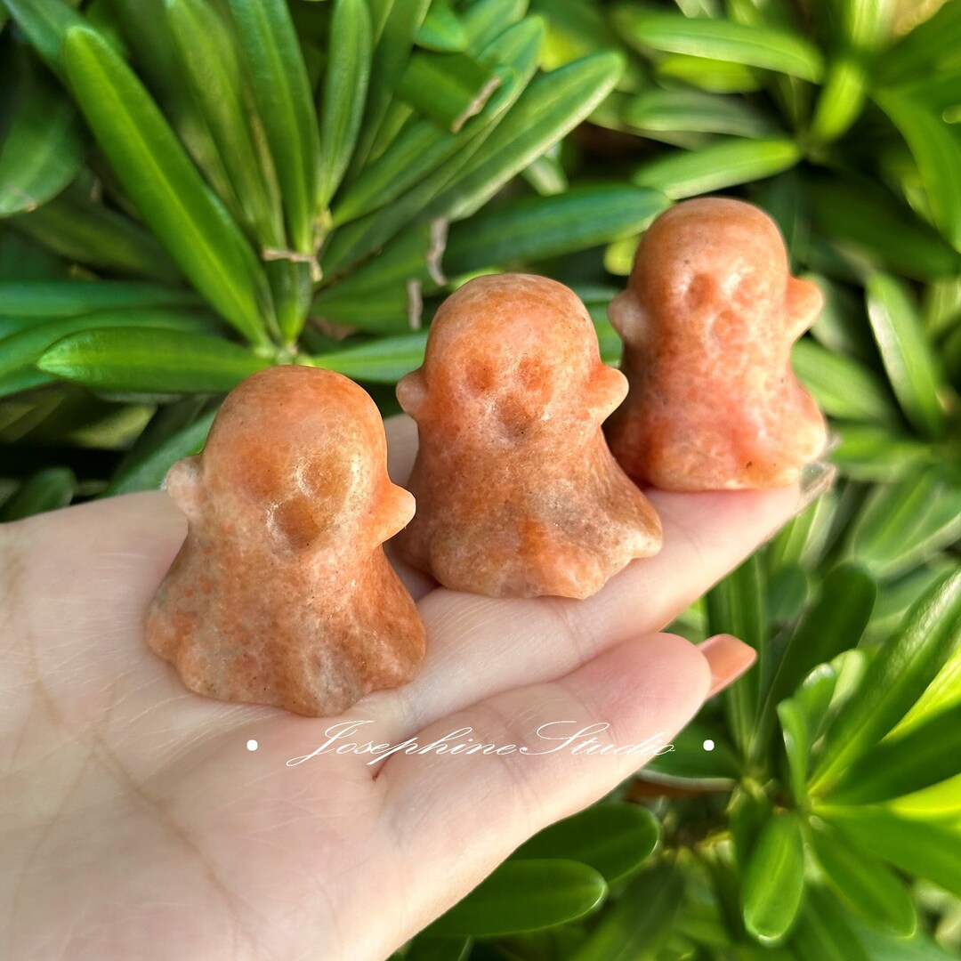Sunstone Hand Carved Mini Crystal Ghost Figurine Gemstone - Etsy
