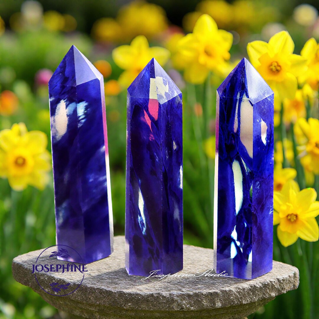 Blue Smelting Quartz Tower Point, Blue Smelt Smelted Quartz Crystal ...