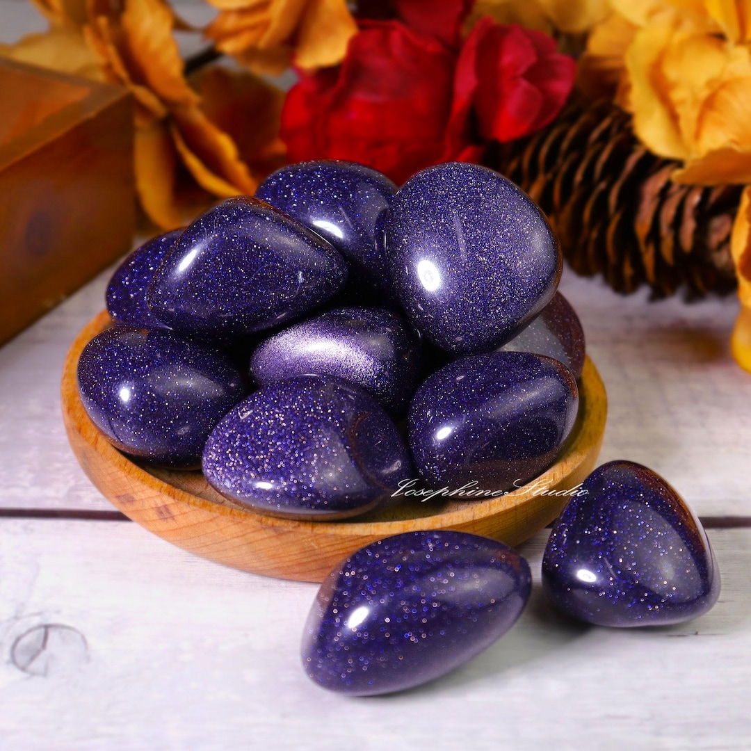 Blue Goldstone Crystal / Tumbled Goldstone / Polished Blue Goldstone ...